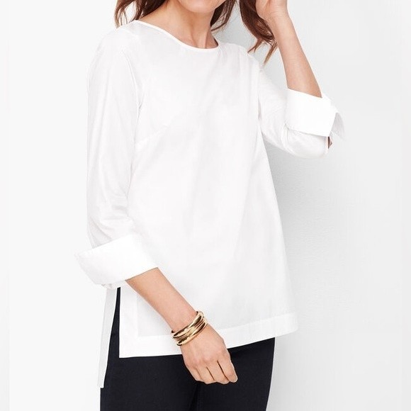 Talbots | Tops | Nwt Talbots Poplin High Low Tunic Top Medium | Poshmark